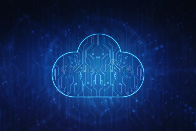 2d Illustration Of Cloud Computing Digital Cloud Computing Concept