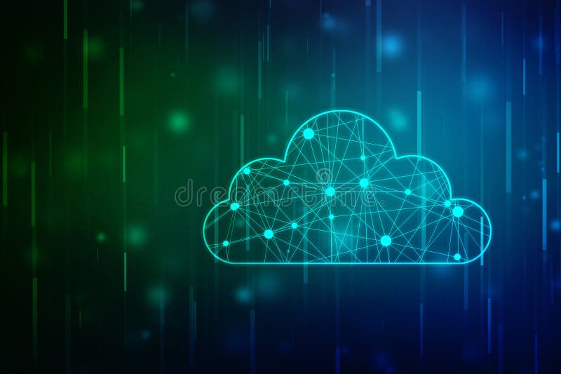 2d Illustration Of Cloud Computing Digital Cloud Computing Concept