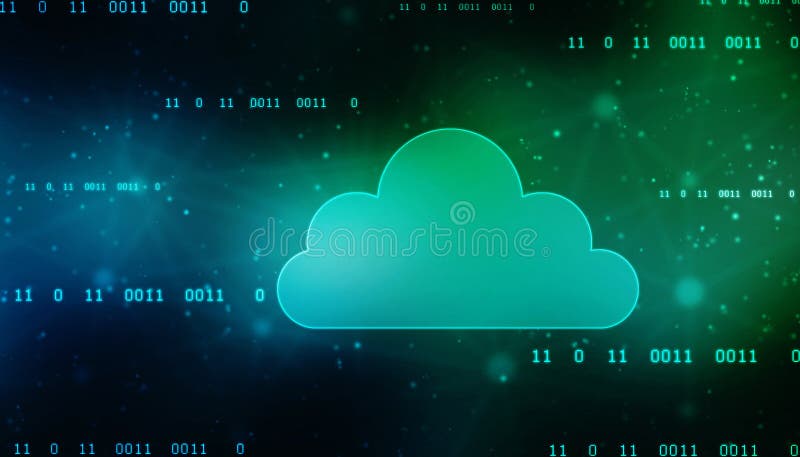 2d Illustration Of Cloud Computing Digital Cloud Computing Concept