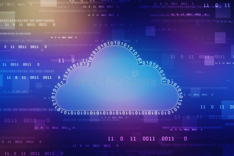 2d Illustration Of Cloud Computing Digital Cloud Computing Concept
