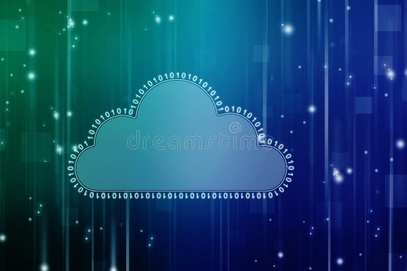2d Illustration Of Cloud Computing Digital Cloud Computing Concept