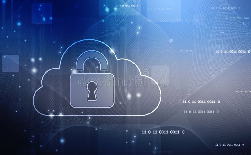 2d Illustration of Cloud Computing, Digital Cloud Computing Concept ...