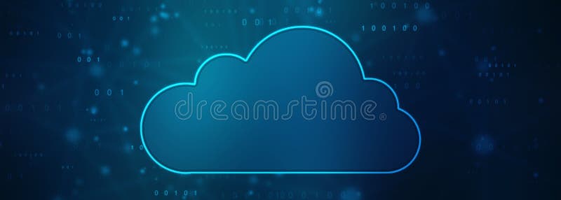 2d Illustration of Cloud Computing, Digital Cloud Computing Concept Background.database and Data ...