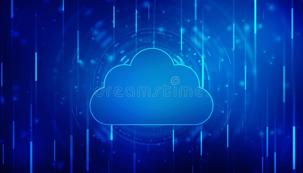 2d Illustration of Cloud Computing, Digital Cloud Computing and Network Concept Stock ...
