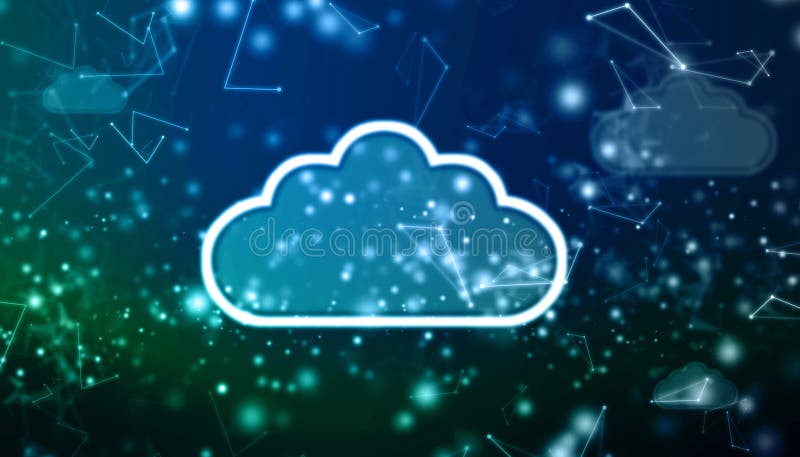 2d Illustration of Cloud Computing, Cloud Computing and Big Data Concept Stock Illustration ...