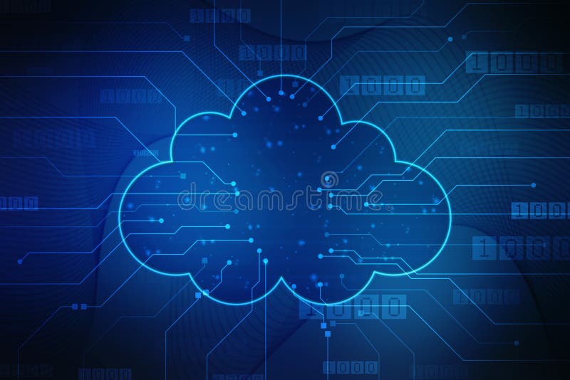 Digital Cloud Computing Concept Background.database and Data Server Concept Stock Illustration ...