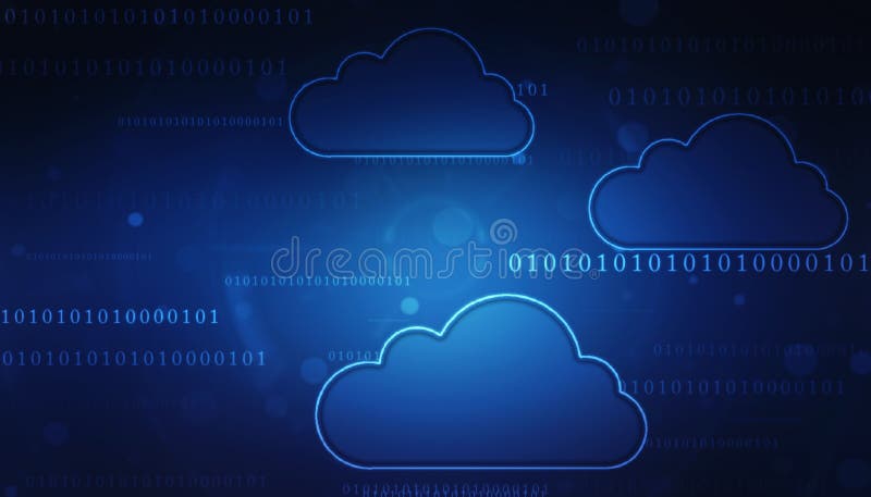 2d Illustration of Cloud Computing, Digital Cloud Computing Concept ...