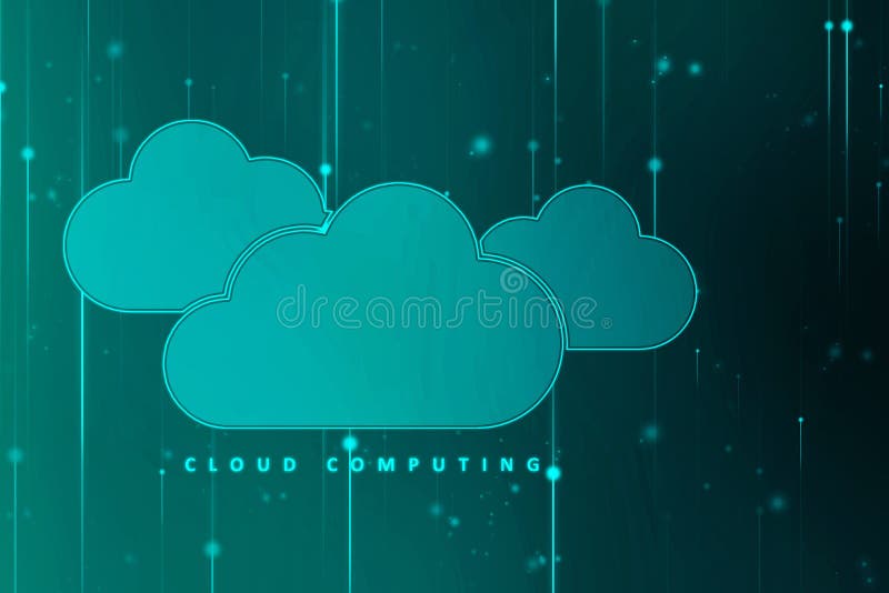 2d Illustration of Cloud Computing, Digital Cloud Computing Concept ...