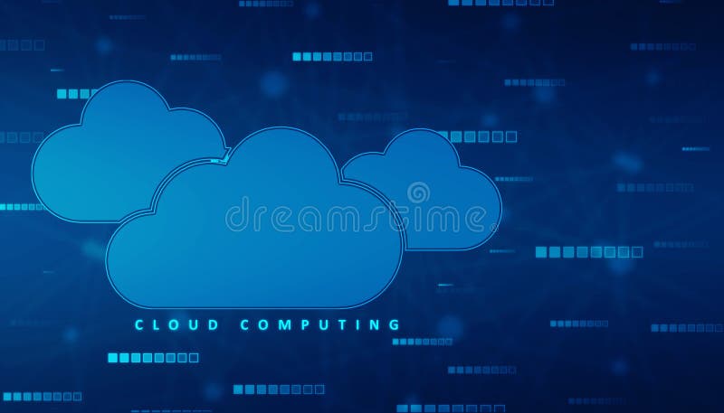 2d Illustration of Cloud Computing, Digital Cloud Computing Concept ...