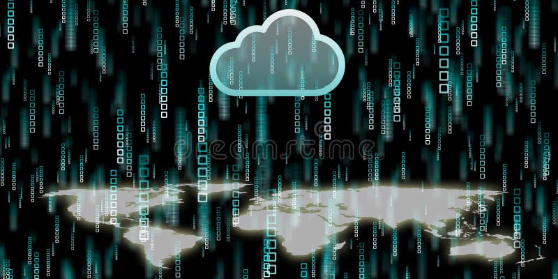 2d Illustration of Cloud Computing, Wireless Network Cloud Storage ...