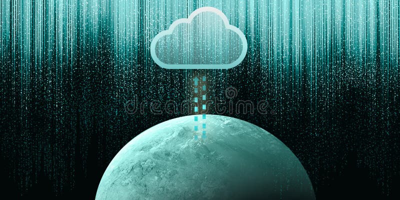 2d Illustration of Cloud Computing, Wireless Network Cloud Storage ...