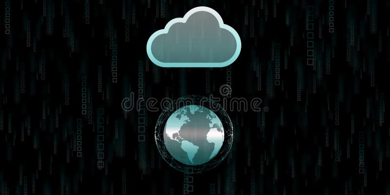 2d Illustration of Cloud Computing, Wireless Network Cloud Storage, Cloud Computing Technology ...