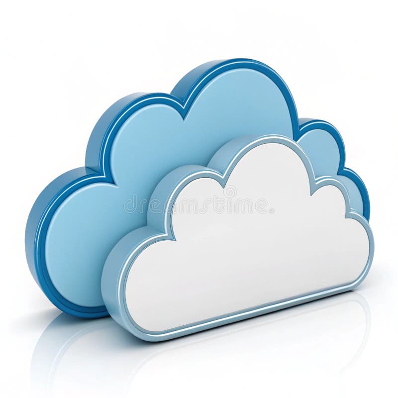 Cloud Data 3D Icon Illustration Isolated on White Background Stock ...