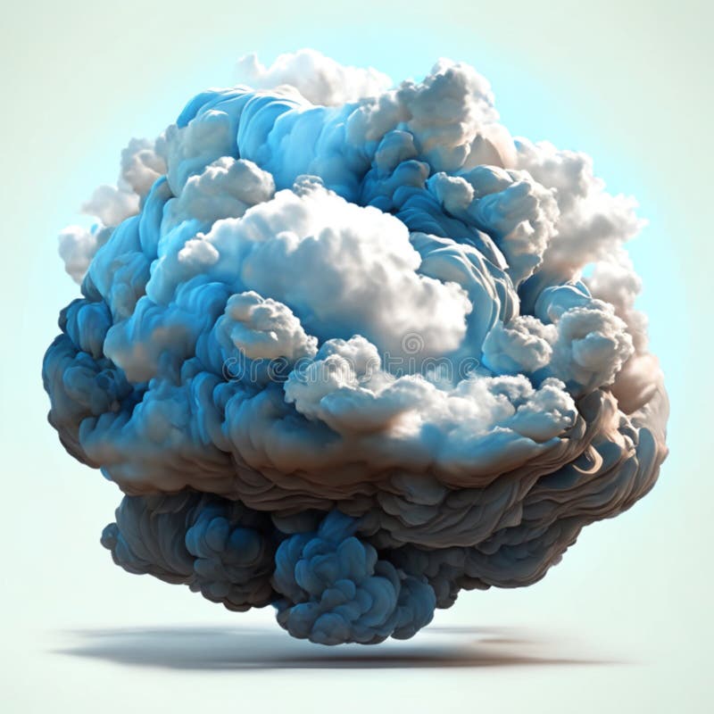 3D Illustration of a Cloud in the Sky. 3D Rendering Stock Illustration ...
