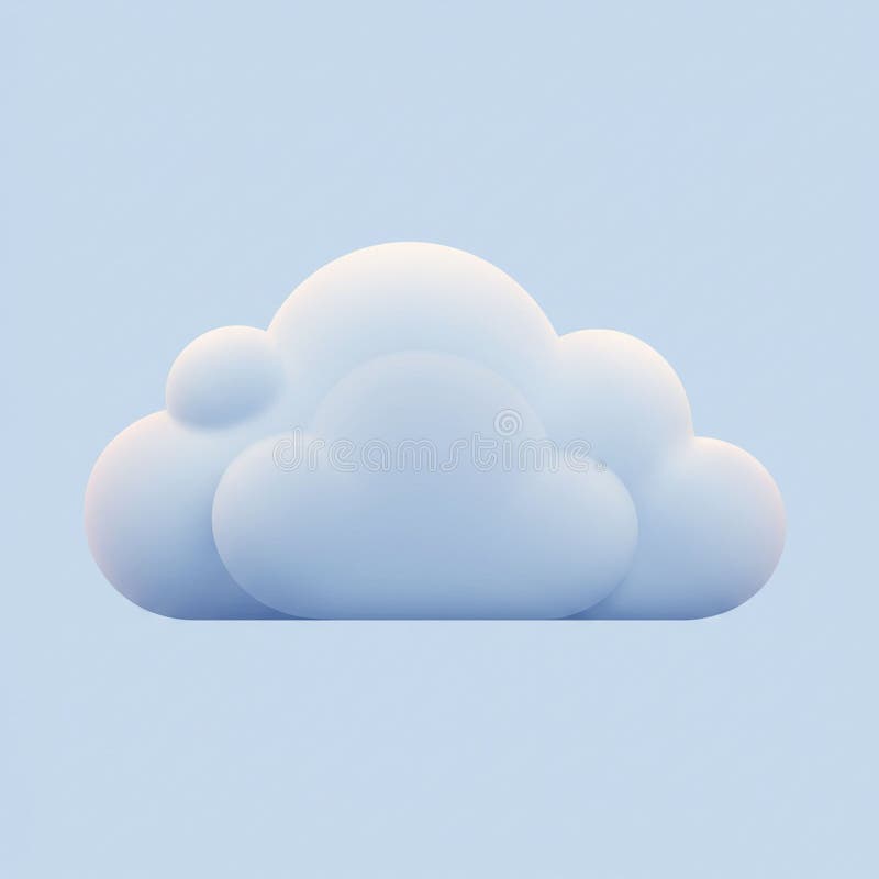 A 3D Illustration of a Cloud with a Smooth, Rounded Shape and Soft ...