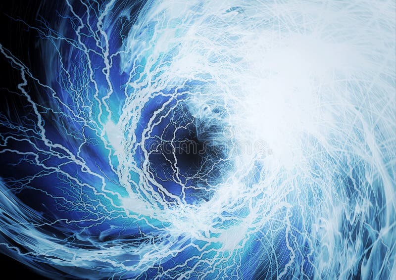 3d Illustration of Cloud Swirl and Lightning Stock Illustration ...