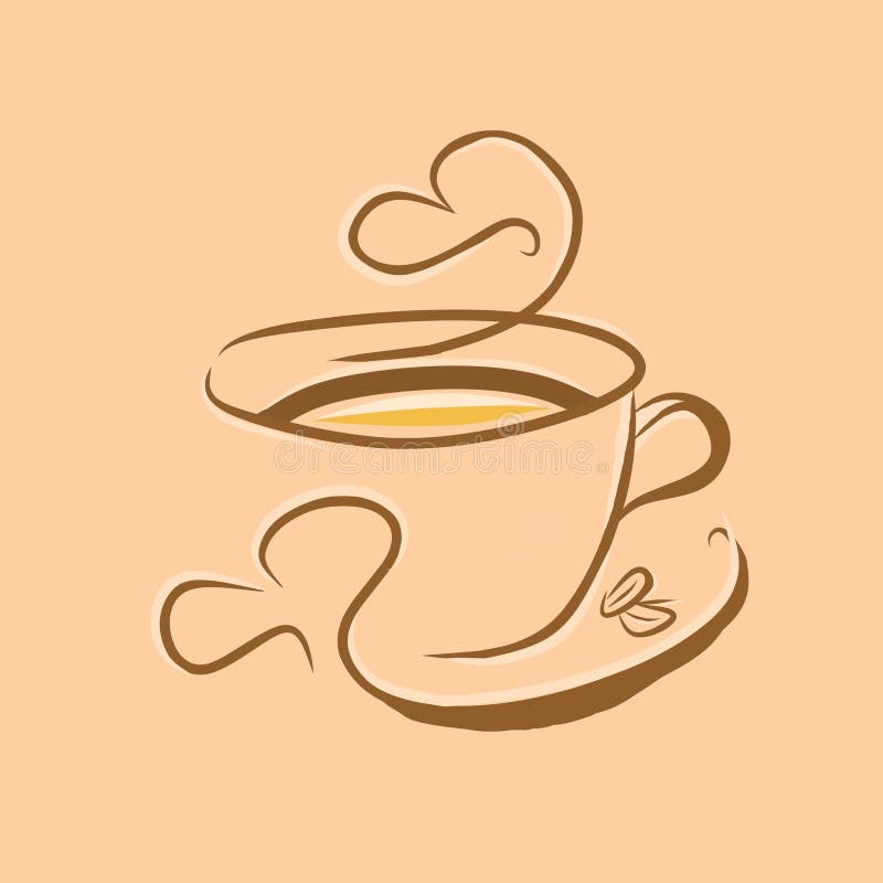 2d Illustration of Coffee Cup Stock Illustration - Illustration of logo ...