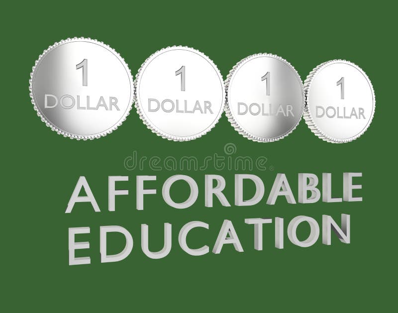 AFFORDABLE EDUCATION Concept Stock Illustration - Illustration of coin ...