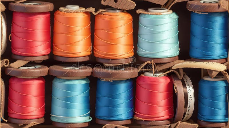 3D Illustration Collection of Sewing Threads Stock Illustration ...