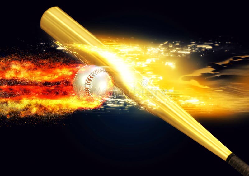 Baseball Bat Hit Flame Ball Stock Illustrations – 137 Baseball Bat Hit ...