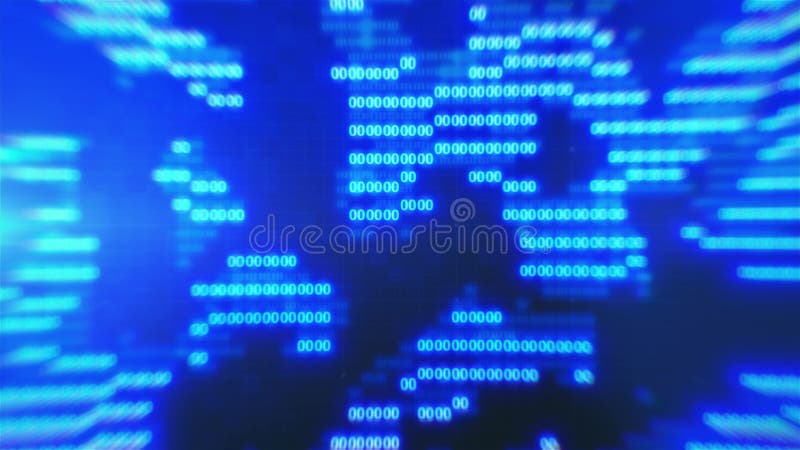 3D Illustration. Color Bytes of Binary Code Flying through Stock Video ...