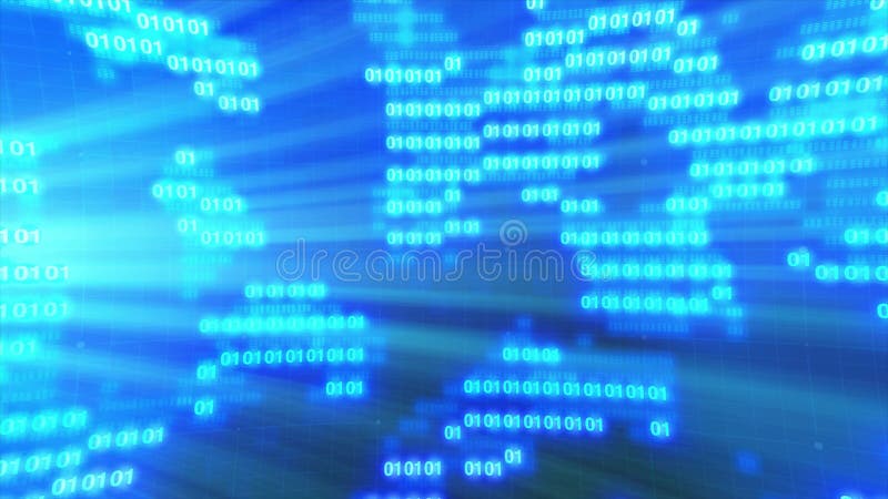 3D Illustration. Color Bytes of Binary Code Flying through Stock ...