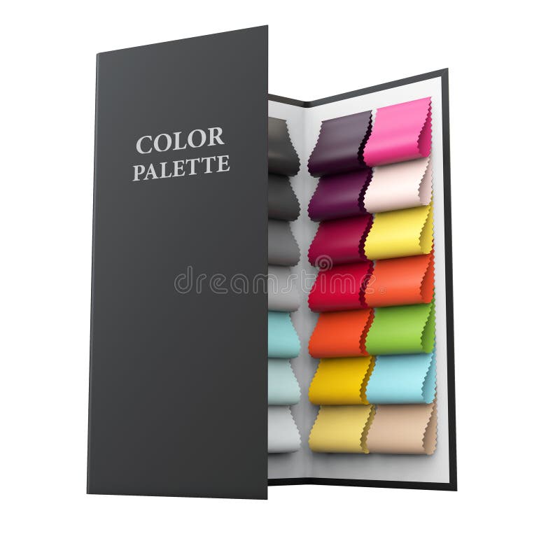 3d Illustration of Color Palette Samples on White Background Stock ...