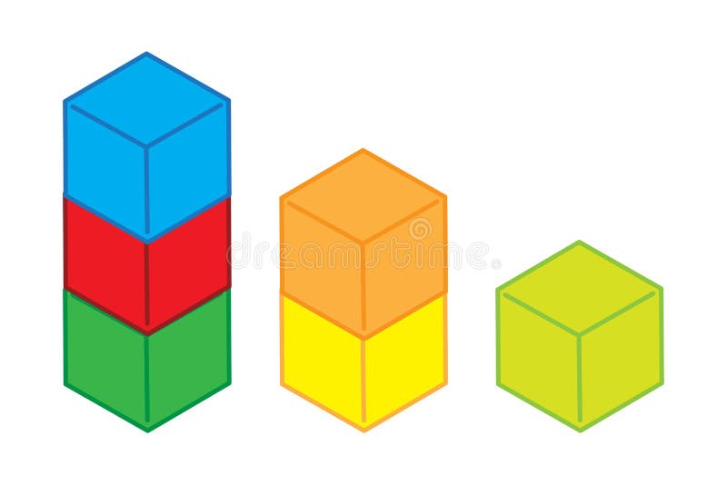 3d Illustration with Colored Cubes. Design Element. Vector Illustration ...