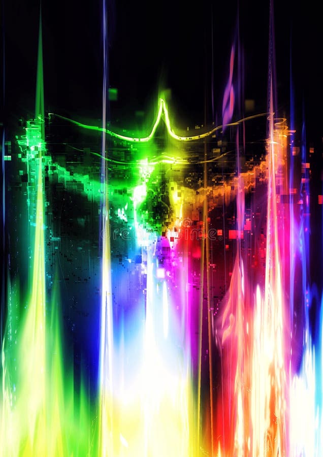 3d Illustration of a Colorful Abstract Bird Flapping Its Wings in the ...