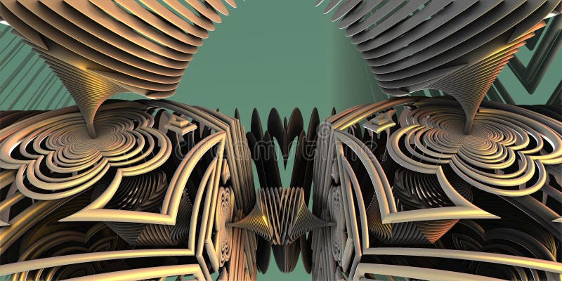 3D Illustration Colorful Artwork of Virtual Scenery Stock Illustration ...