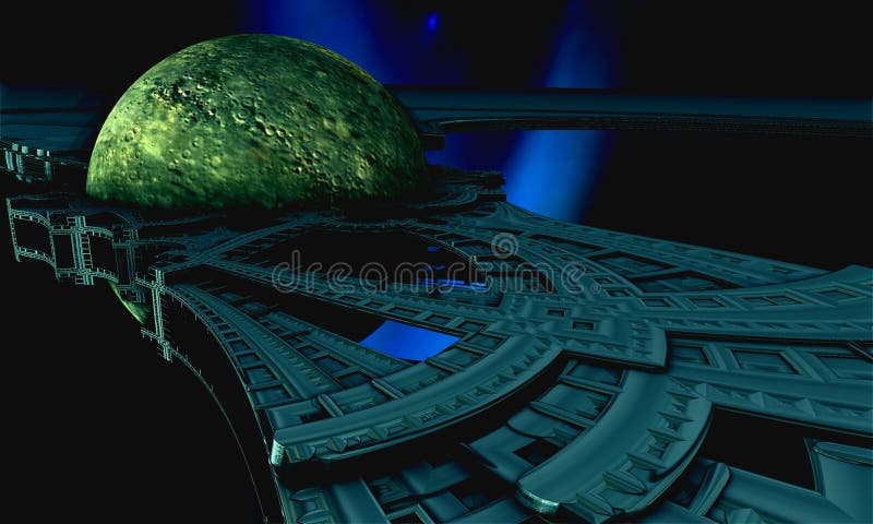 3D Illustration Colorful Artwork of Virtual Scenery Stock Illustration ...