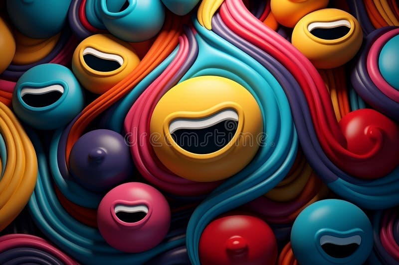 3d Illustration of Colorful Balls with a Smiley Face in the Middle ...
