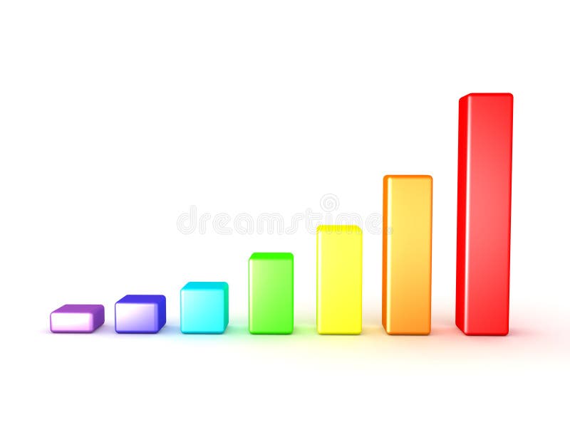 3D Illustration of Colorful Chart Graph Stock Illustration ...