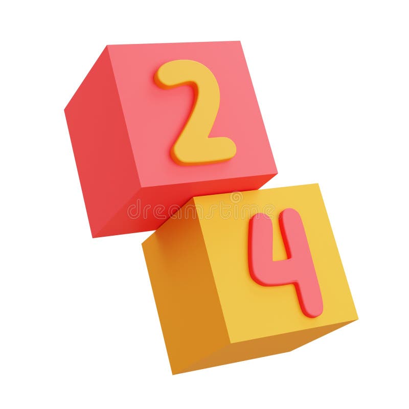 3D Math Learning Blocks for Kids Stock Illustration - Illustration of ...
