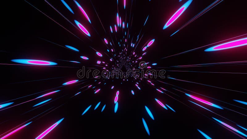 3D Illustration of Colorful Light Trailing Effect Inside a Rectangular ...