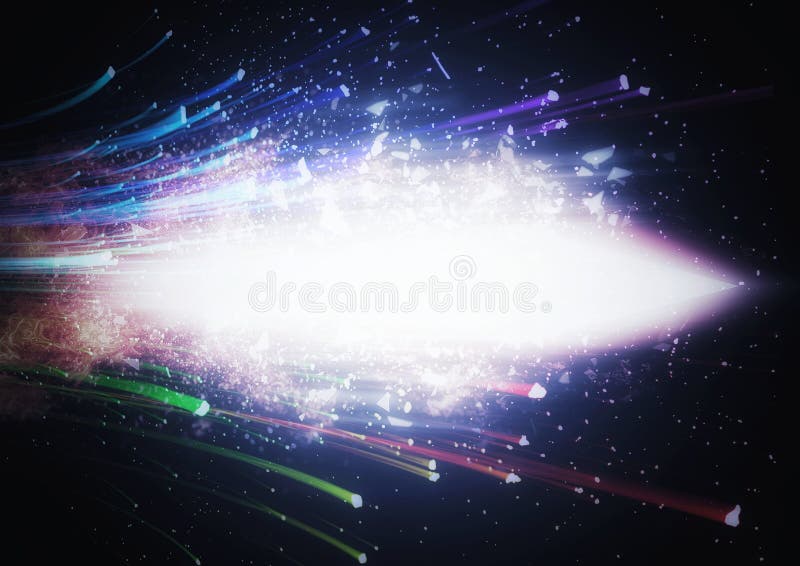 3d Illustration of Colorful Rocket Fireworks Launched into the Night ...