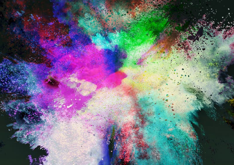 3d Illustration of Colorful Smoke Exploding Stock Illustration ...