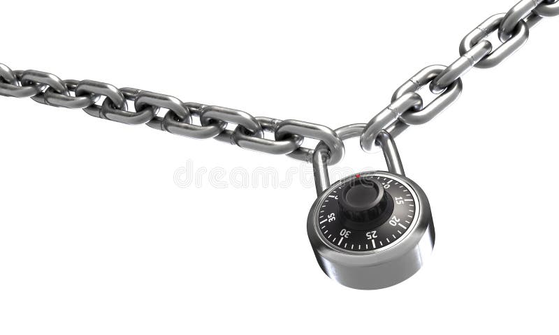 3D Illustration of Combination Padlock is Opened and Isolated on White ...
