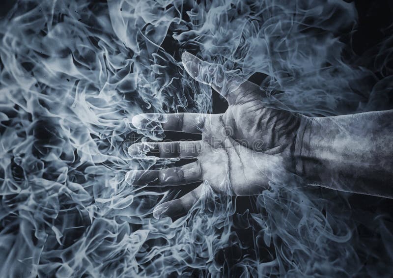 3d Illustration Compositing Smoke Effect on Handshake Gesture with ...