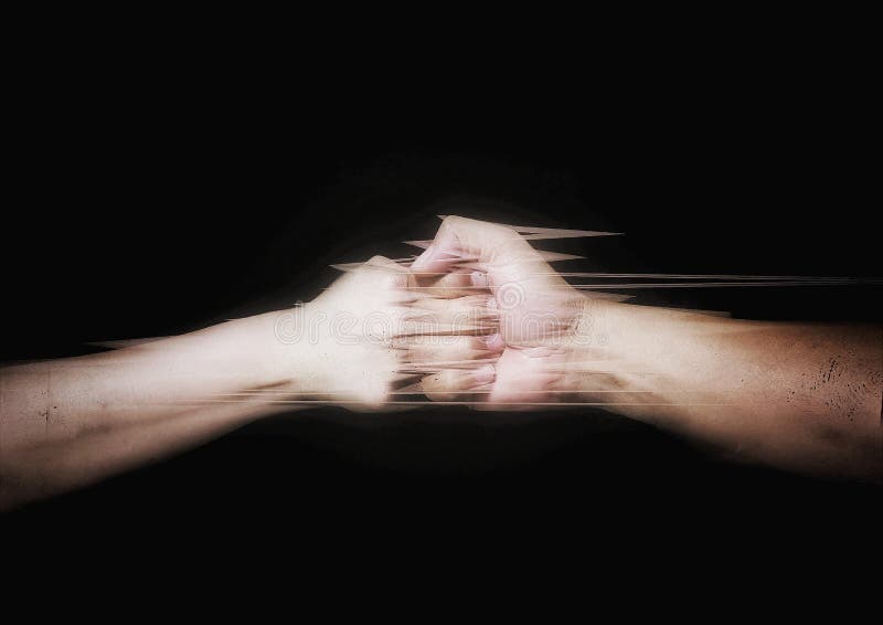 3d Illustration Combining Image Effects on Colliding Fists and Fists ...