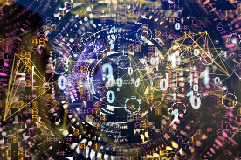 3D Illustration of a Communication Network Digital Group Connect Stock ...