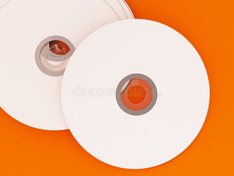 3D Illustration of Compact Discs on Color Background Stock Illustration ...