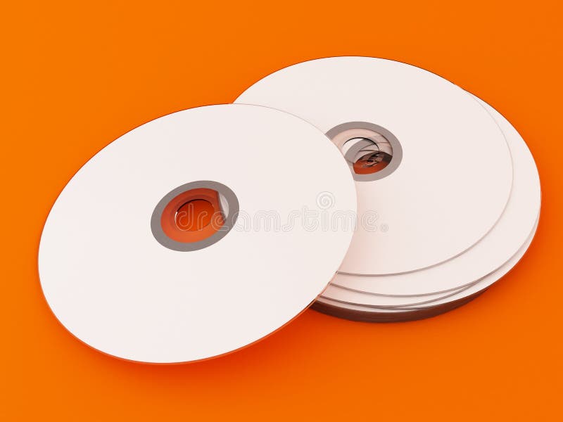 3D Illustration of Compact Discs on Color Background Stock Illustration ...