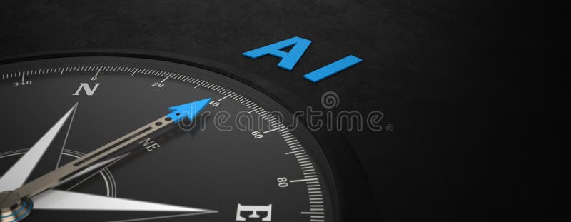 3D Illustration, Compass AI Stock Illustration - Illustration of ...