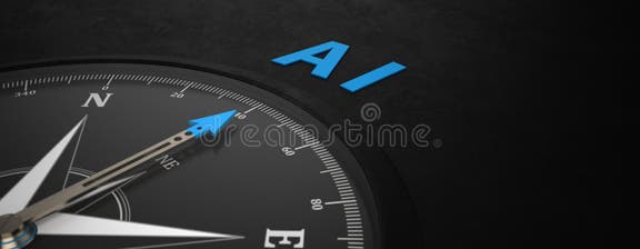 3D Illustration, Compass AI Stock Illustration - Illustration of ...
