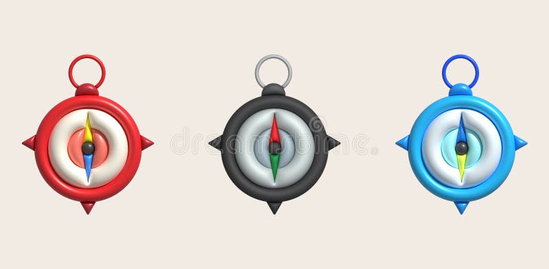 3D Illustration. Compass Tool. Navigation Device Stock Vector ...