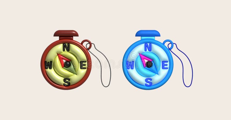 3D Illustration. Compass Tool. Navigation Device Stock Vector ...