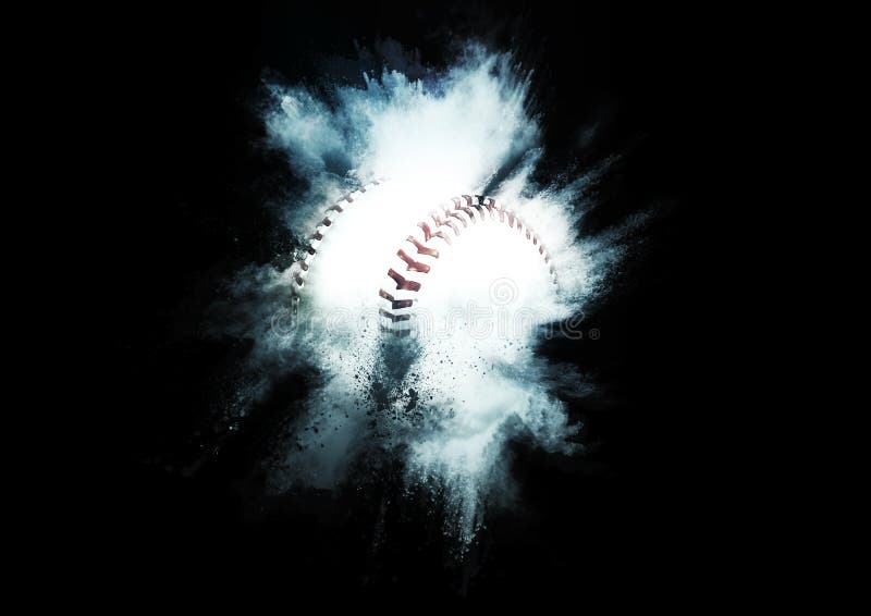 3d Illustration of Synthetic Explosion Effect on Baseball Ball Stock ...