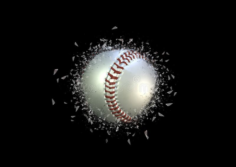 3d Illustration of Synthetic Explosion Effect on Baseball Ball Stock ...