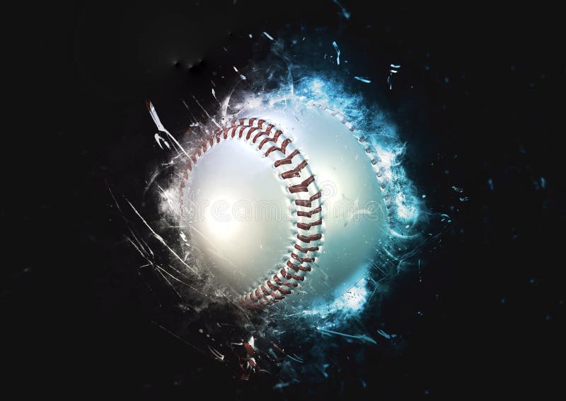 3d Illustration of Synthetic Explosion Effect on Baseball Ball Stock ...